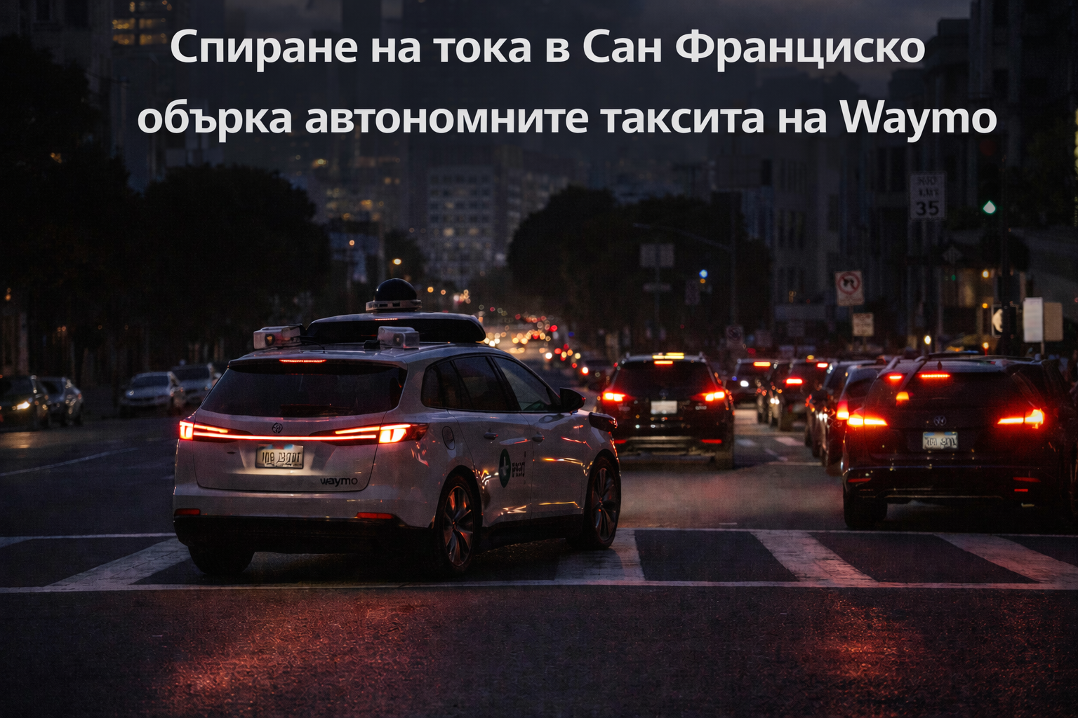 Масов срив на тока в Сан Франциско спря роботакситата на Waymo | MyVe